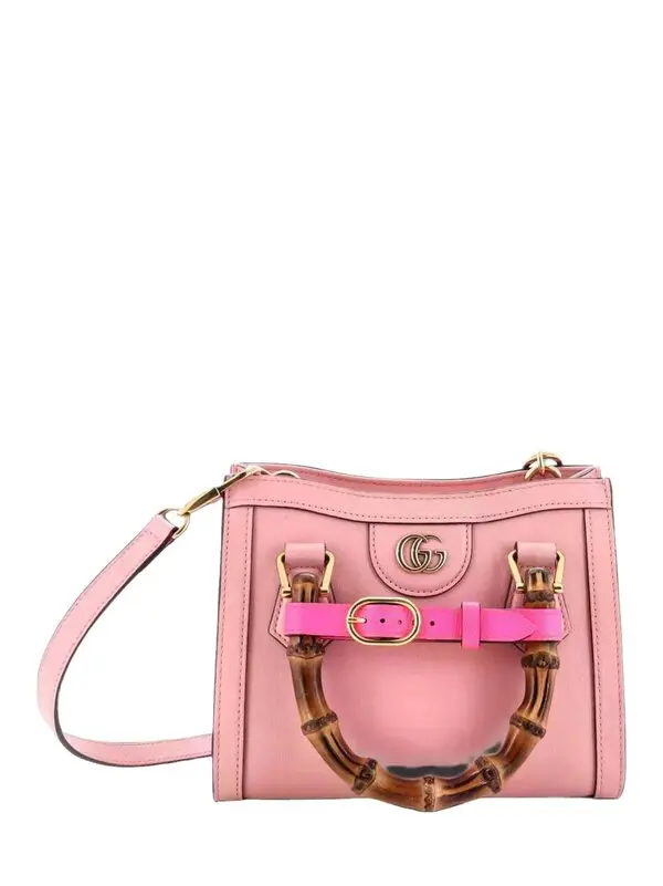 Gucci Diana Nm Bamboo Handle Tote Leather Mini Crossbody Bag - Pink