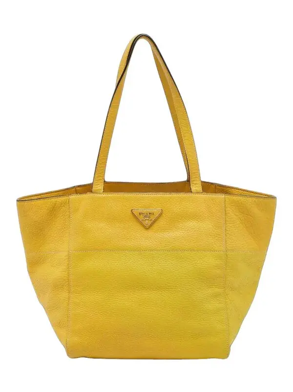 Prada Leather Tote Bag - Yellow