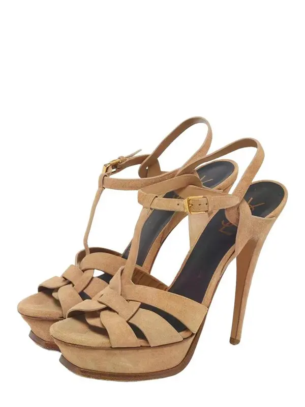 Saint Laurent Tribute Platform Sandals - Neutrals