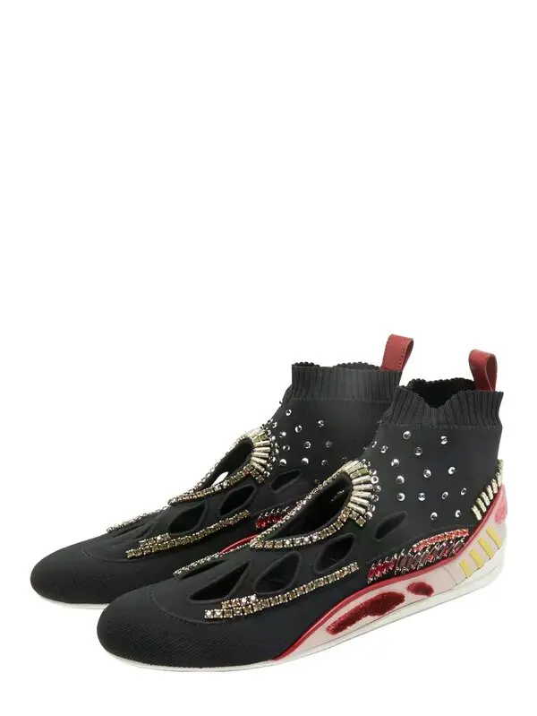 Valentino Garavani Embellished High-top Sneakers - Black