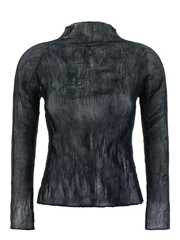 Issey Miyake Crinkled Jersey Top - Blue