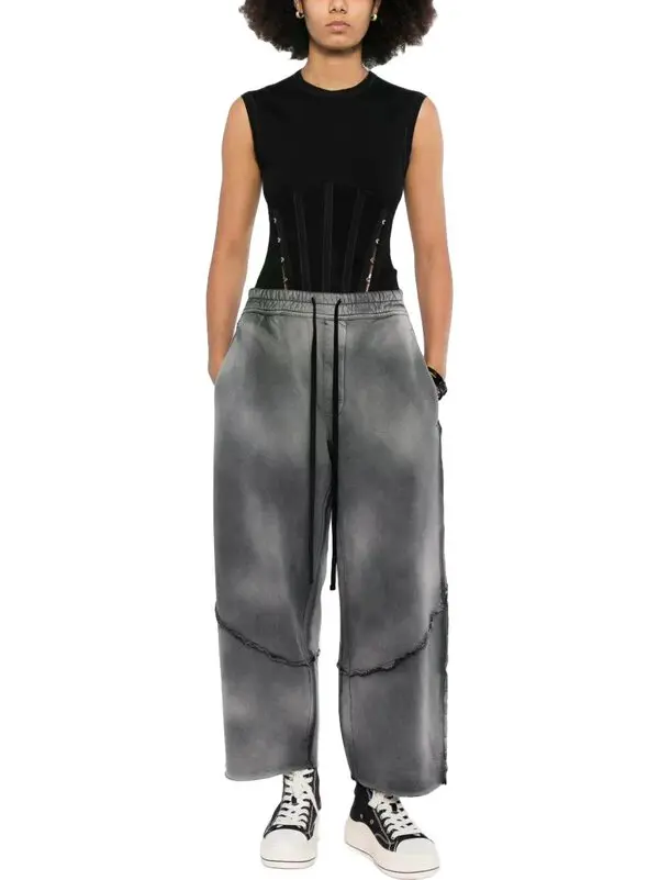 THOM KROM Faded Effect Raw-cut Track Pants - Grey