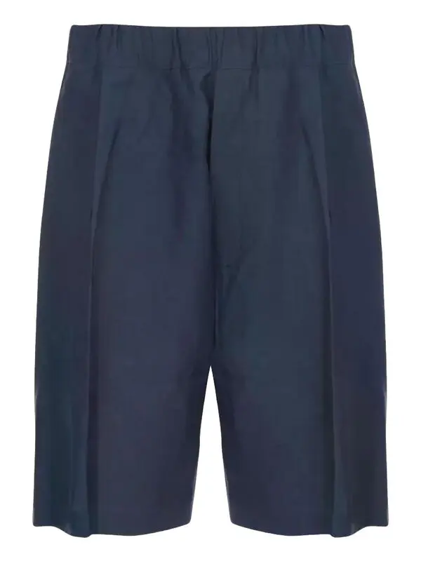 LANEUS Pleated Elasticated Shorts - Blue