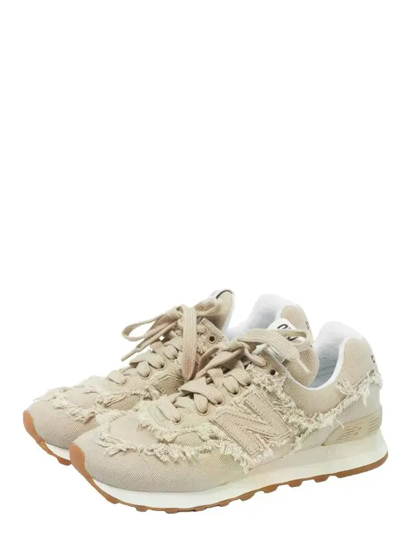Miu Miu X New Balance Distressed Lace-up Sneakers - Neutrals
