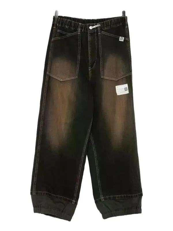 Mihara Yasuhiro Layered Sweat Jeans - Black