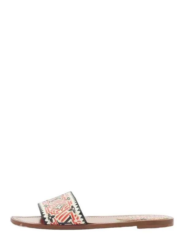 LOUIS VUITTON Lock It Graphic-motif Coated Canvas Sandals - Red