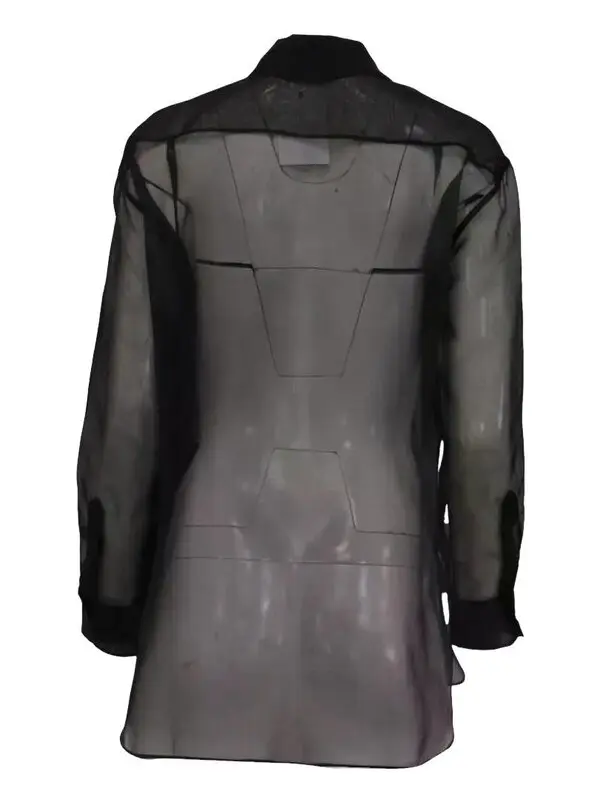NILI LOTAN Silk Lace Bib Blouse - Black