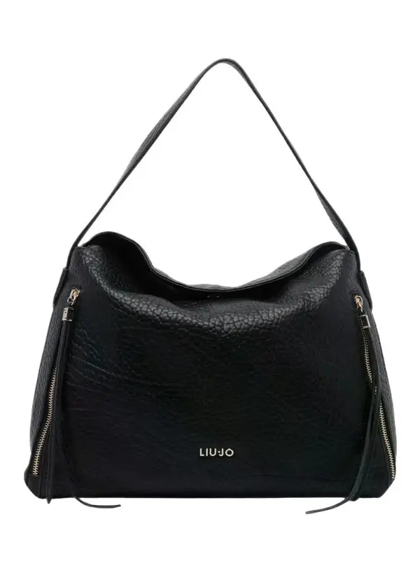 Liu Jo Grained Effect Logo Plaque Tote Bag - Black