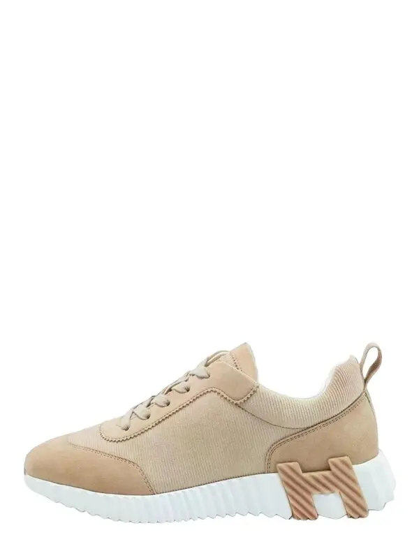 Hermès Beige Corduroy And Suede Paneled Sneakers - Neutrals