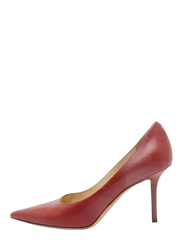 JIMMY CHOO Anouk Leather Pointed-toe Stiletto Pumps - Red