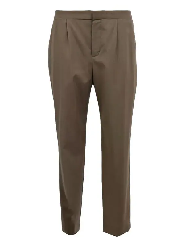 Chloé Brown Wool Tailored Trousers - Grey