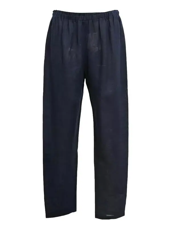 MANSUR GAVRIEL Navy Linen Drawstring Trousers - Blue