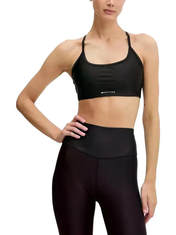 P.E Nation Fairmont Logo-print Racerback Sports Bra - Black