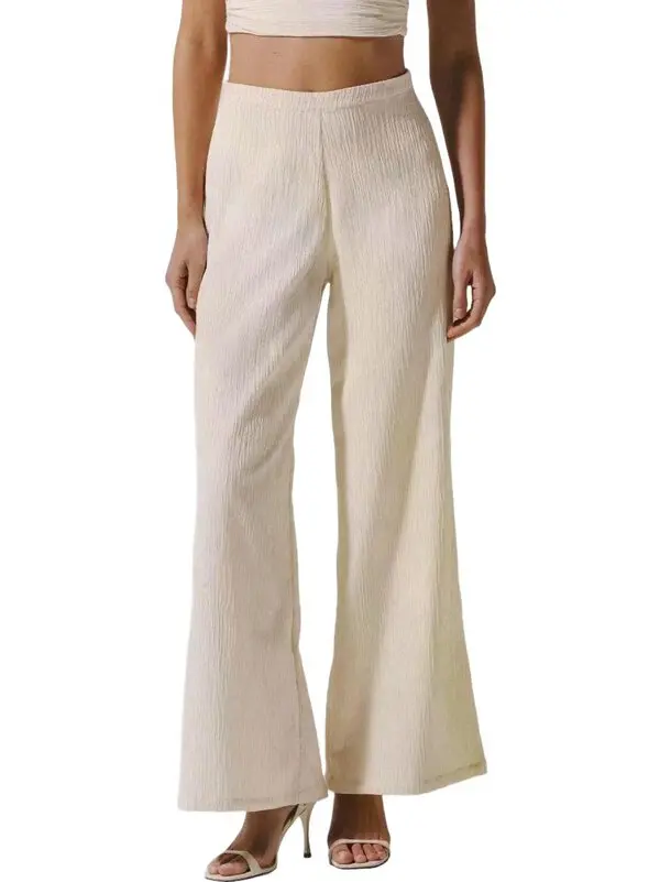 BAOBAB Louise Textured Flared Trousers - Neutrals