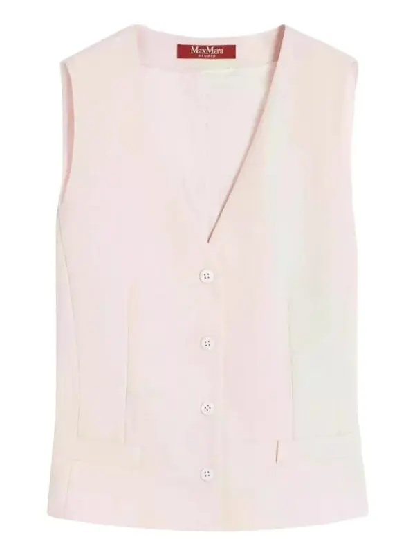 Max Mara V-neck Sleeveless Gilet - Pink