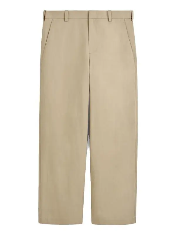Cos Relaxed-fit Wide-leg Cotton Pants - Beige