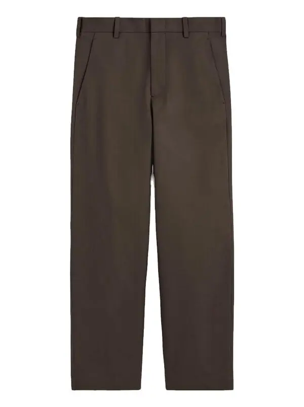 Cos Relaxed-fit Wide-leg Cotton Pants - Brown