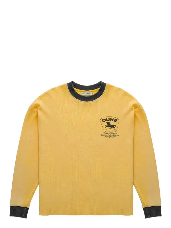 DUKE + DEXTER Sun Faded Racing Waffle Top - Yellow