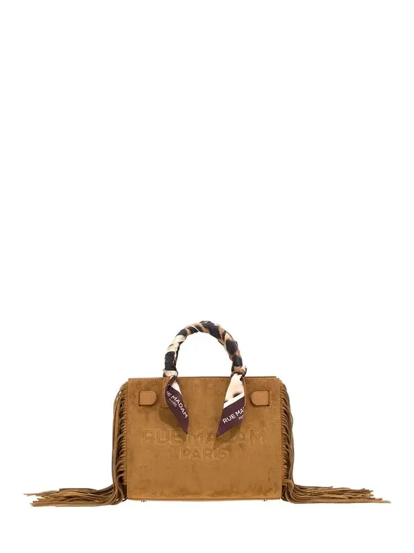 RUE MADAM PARIS Canyon Mini Tote Bag With Fringes - Brown