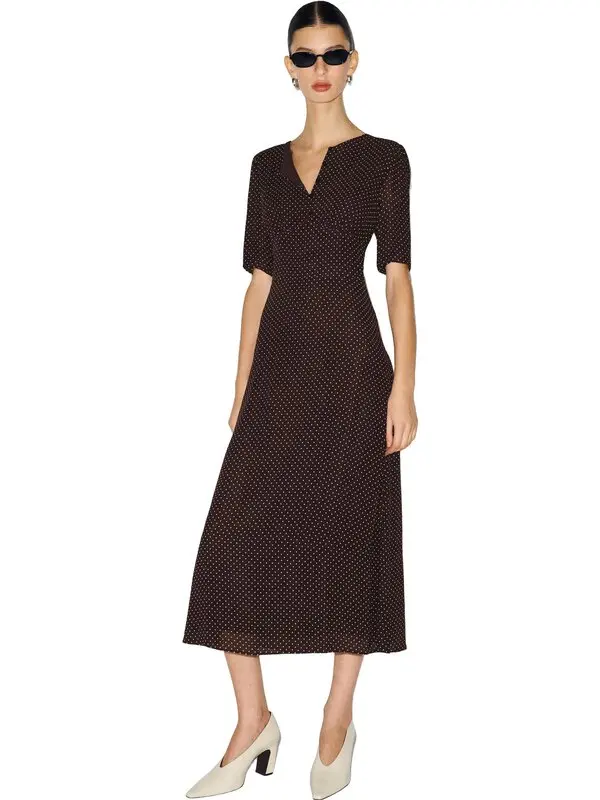 REFORMATION Nerine Midi Dress - Brown