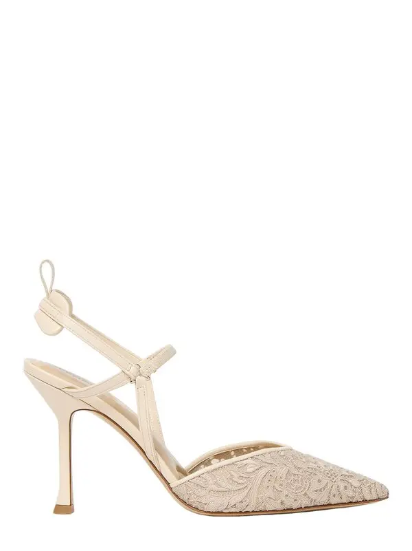 Fendi Very Colibrì Slingback Stiletto Heel Pumps - Beige