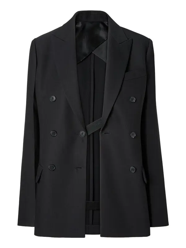 Fendi Double-breasted Silk And Cotton Cady Blazer - Black