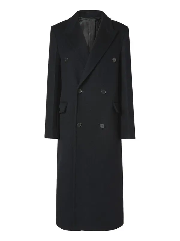 Fendi Double-breasted Wool Coat - Black