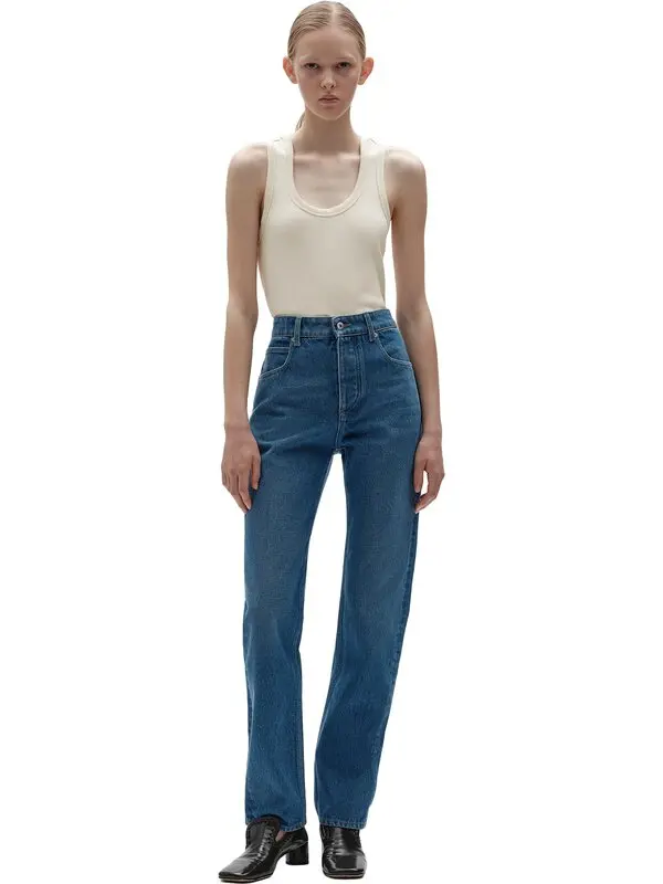 Bottega Veneta Medium Indigo Straight Leg Jeans - Mid Blue