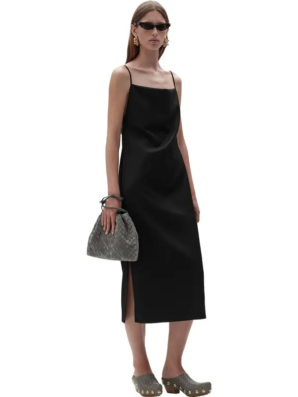 Bottega Veneta Wool Grain De Poudre Dress - Double Black