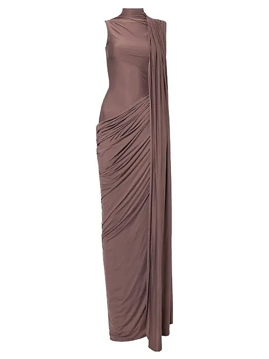 DEME Brente Draped Stretch-jersey Maxi Dress - Coco