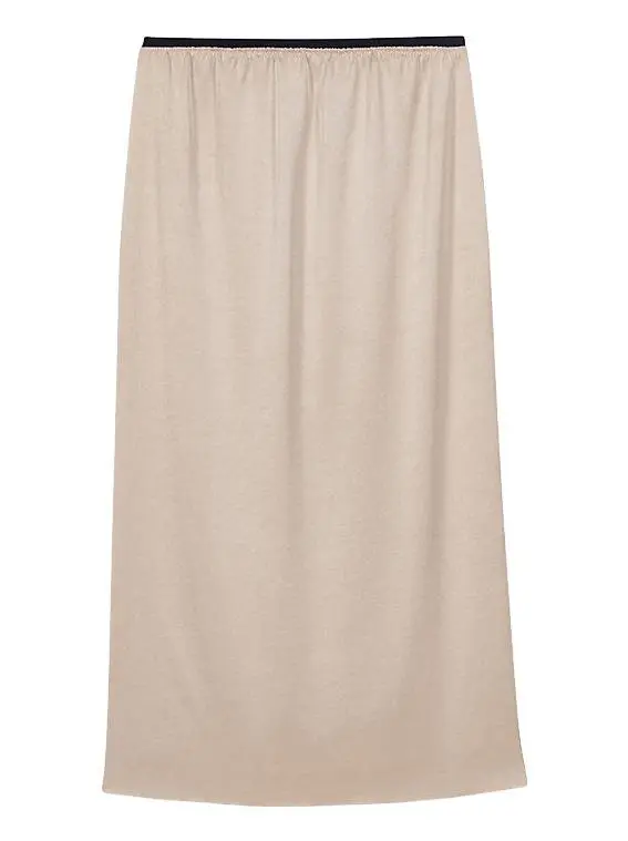 Maje High-rise Satin Pencil Skirt - Beige