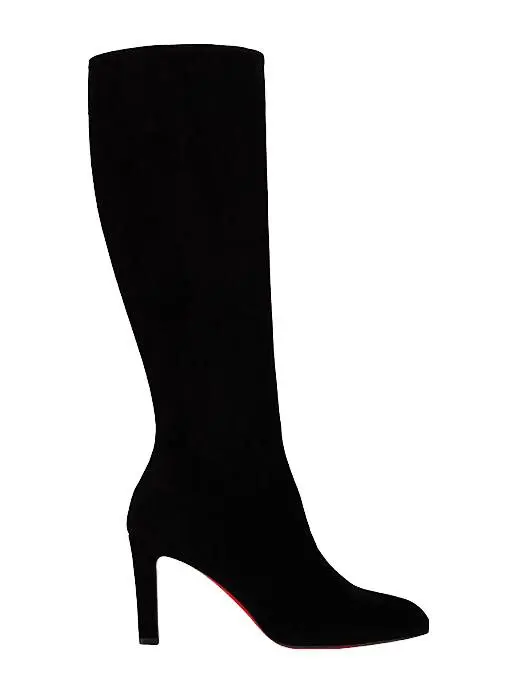 CHRISTIAN LOUBOUTIN Suede Knee-high Boots With High Heel - Black