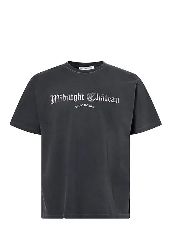 DUKE + DEXTER Mc Chess Washed Graphic-print Cotton T-shirt - Black