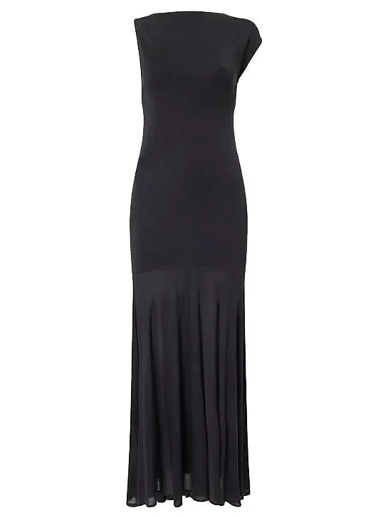 ST. AGNI Circle Hem Stretch-jersey Maxi Dress - Charcoal