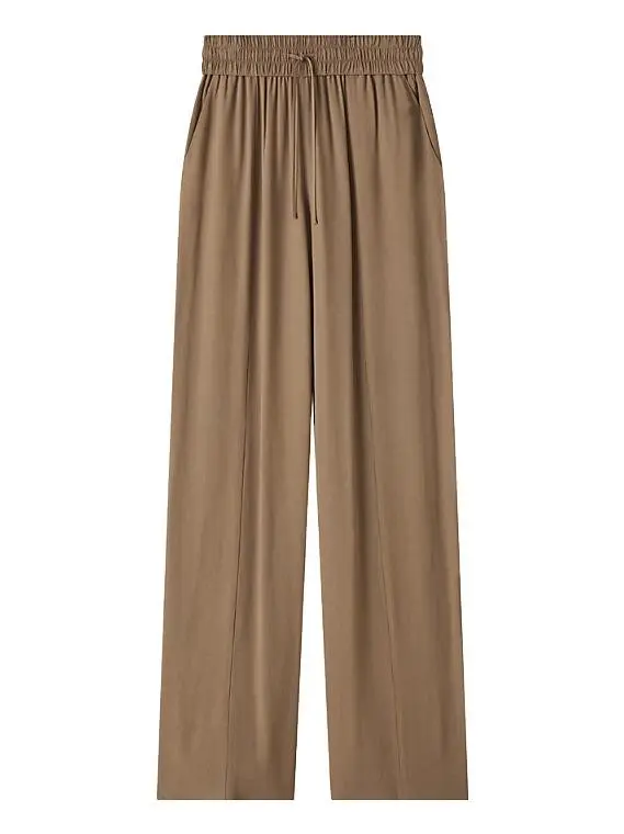 JOSEPH Dee Wide-leg Crepe Trousers - Sable
