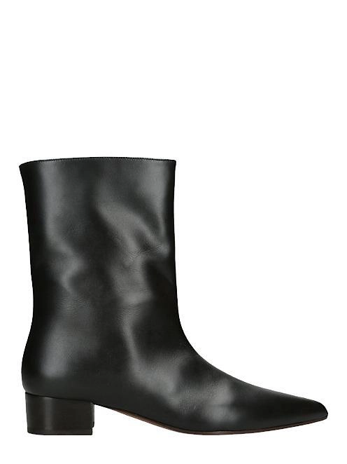 NEOUS Tapek Leather Ankle Boots With Block Heel - Black