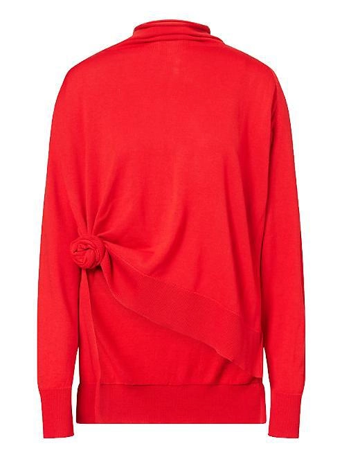 Magda Butrym Floral-trim Wool Jumper - Red