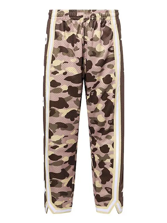 A BATHING APE Color Camo High Split Relaxed Mesh Woven Trousers - Brown