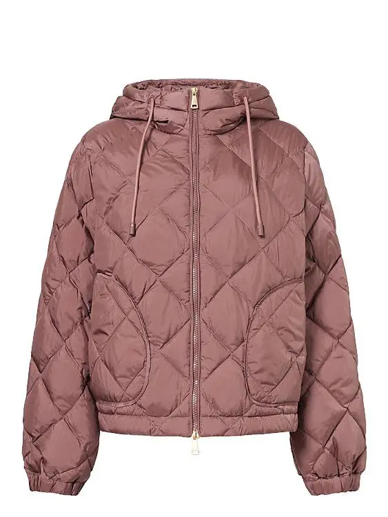 Max Mara Hooded Quilted Down Jacket - Bordeaux