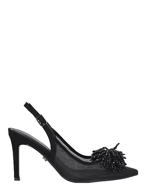 Carvela Lucia Woven Sling-back Courts With Embellishment - Black