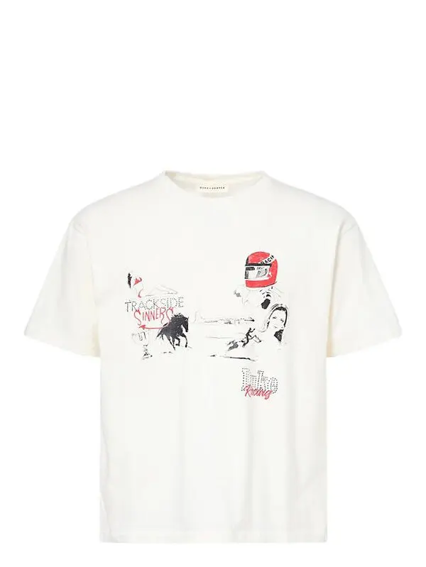 DUKE + DEXTER Mc Smoke Graphic-print Cotton T-shirt - White