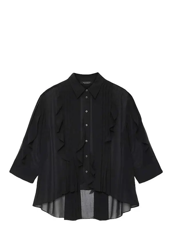 ALLSAINTS Minna Pointed-collar Woven Shirt - Black