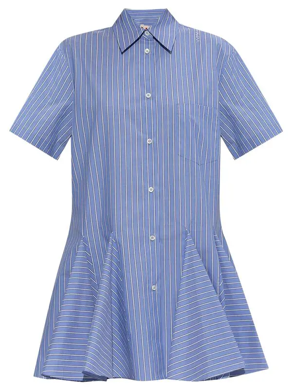 Marni Striped Shirt Dress - Blue