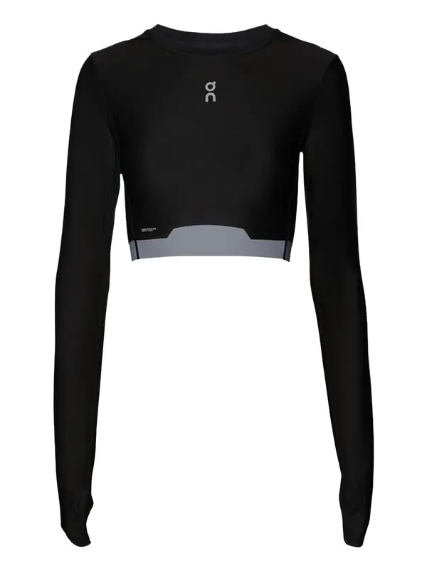 On Train Long-sleeve Crop - Black