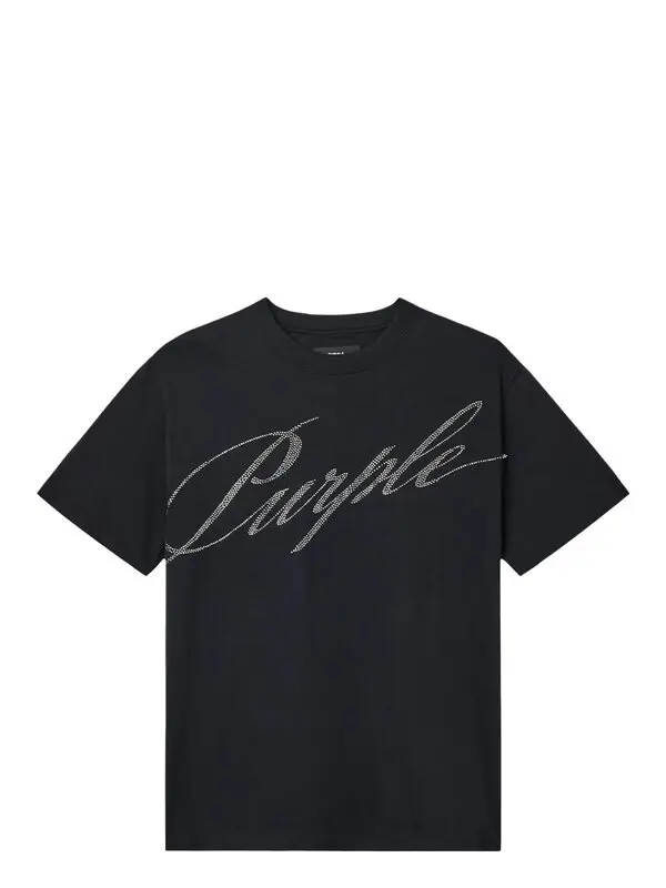 PURPLE BRAND Crystal Script T-shirt - Black