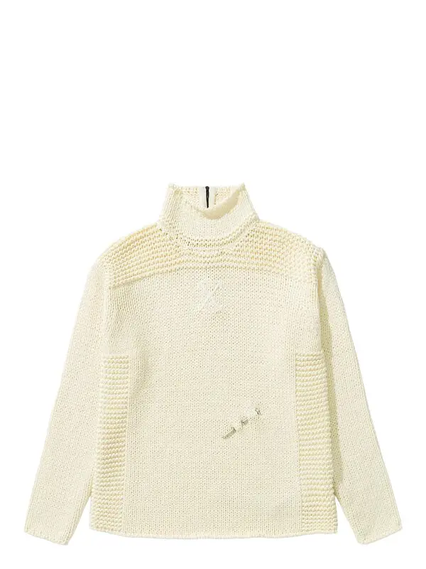 Off-White Meteornail Knit Zip Mockneck - Tan