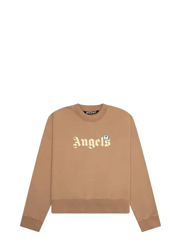 Palm Angels Angels" Logo Crewneck Sweatshirt - Brown