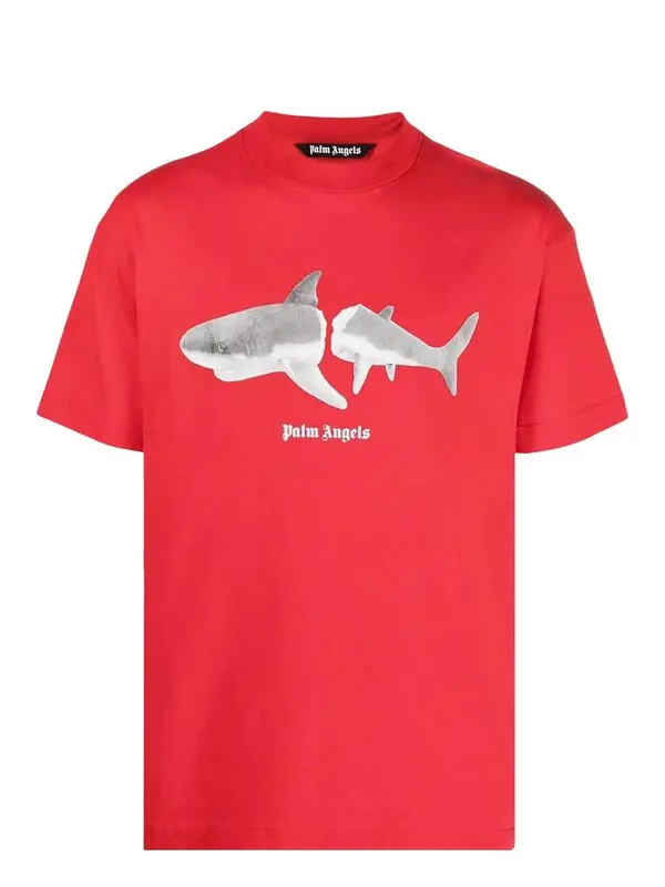 Palm Angels Shark Graphic T-shirt - Red