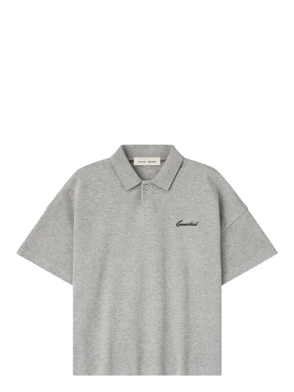 Fear Of God Pique Signature Classic Polo 'concrete Heather - Grey