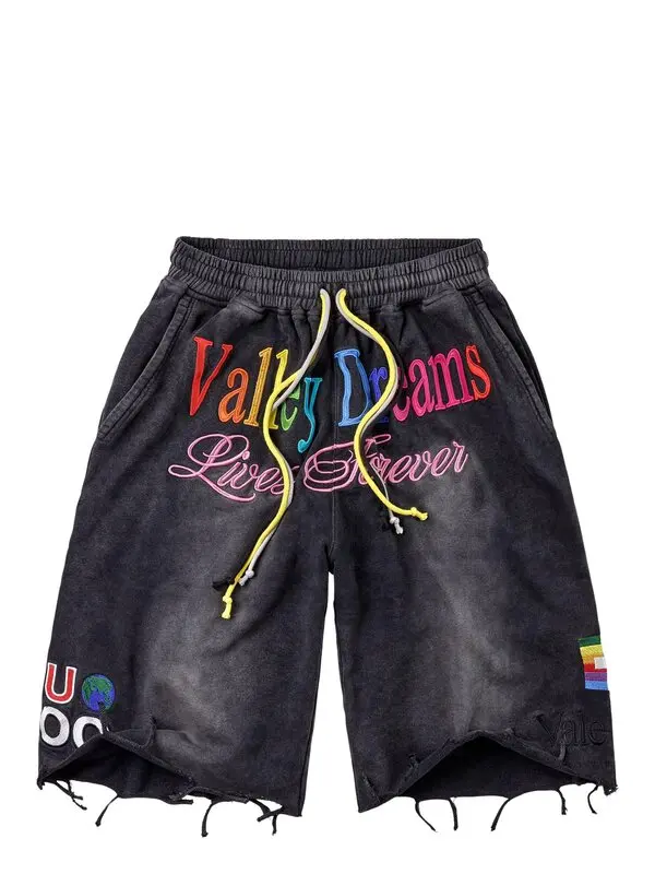 VALE FOREVER Embroidered Shorts - Black